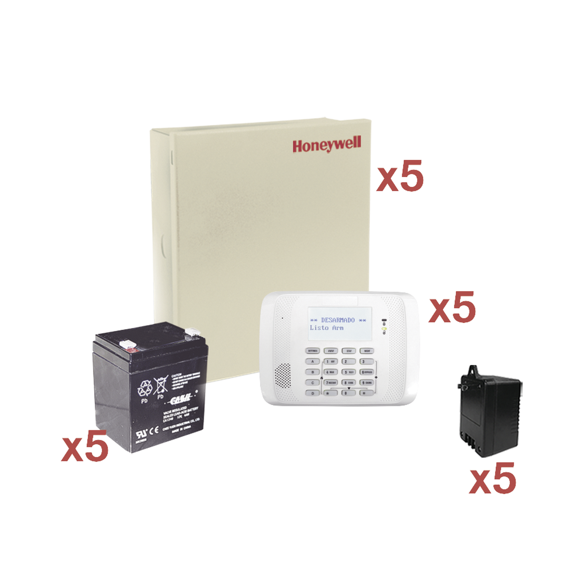 Kit de 10 Paneles de Alarma VISTA48 con Bateria y Transformador ...